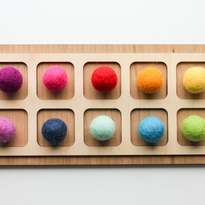 Ten Frame With Counters | Wooden Ten Board / Montessori / Learn to ...