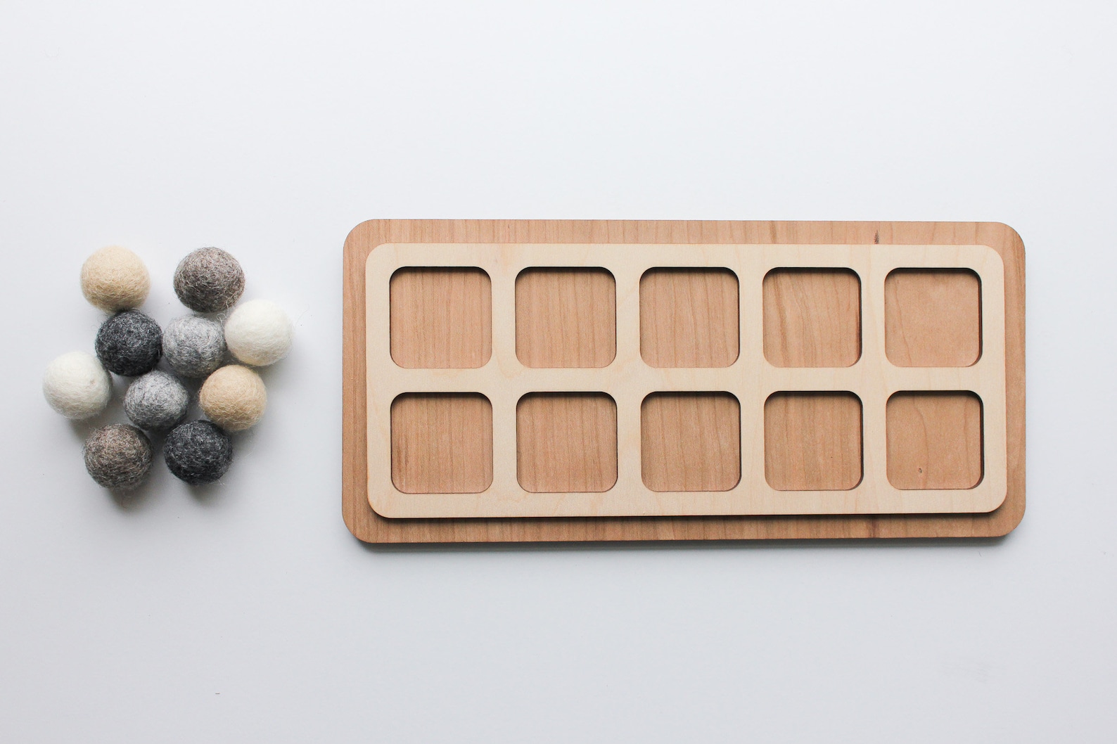 Ten Frame With Counters | Wooden Ten Board / Montessori / Learn to ...
