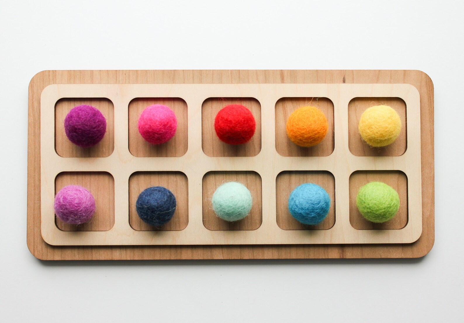 Ten Frame With Counters | Wooden Ten Board / Montessori / Learn to ...