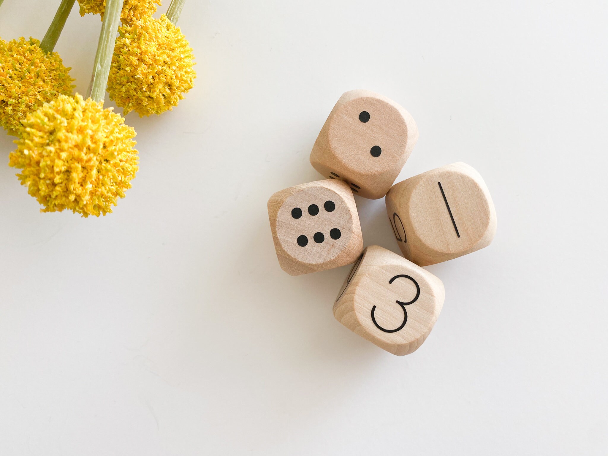 Wooden Learning Dice / learn numbers / counting game / | Etsy