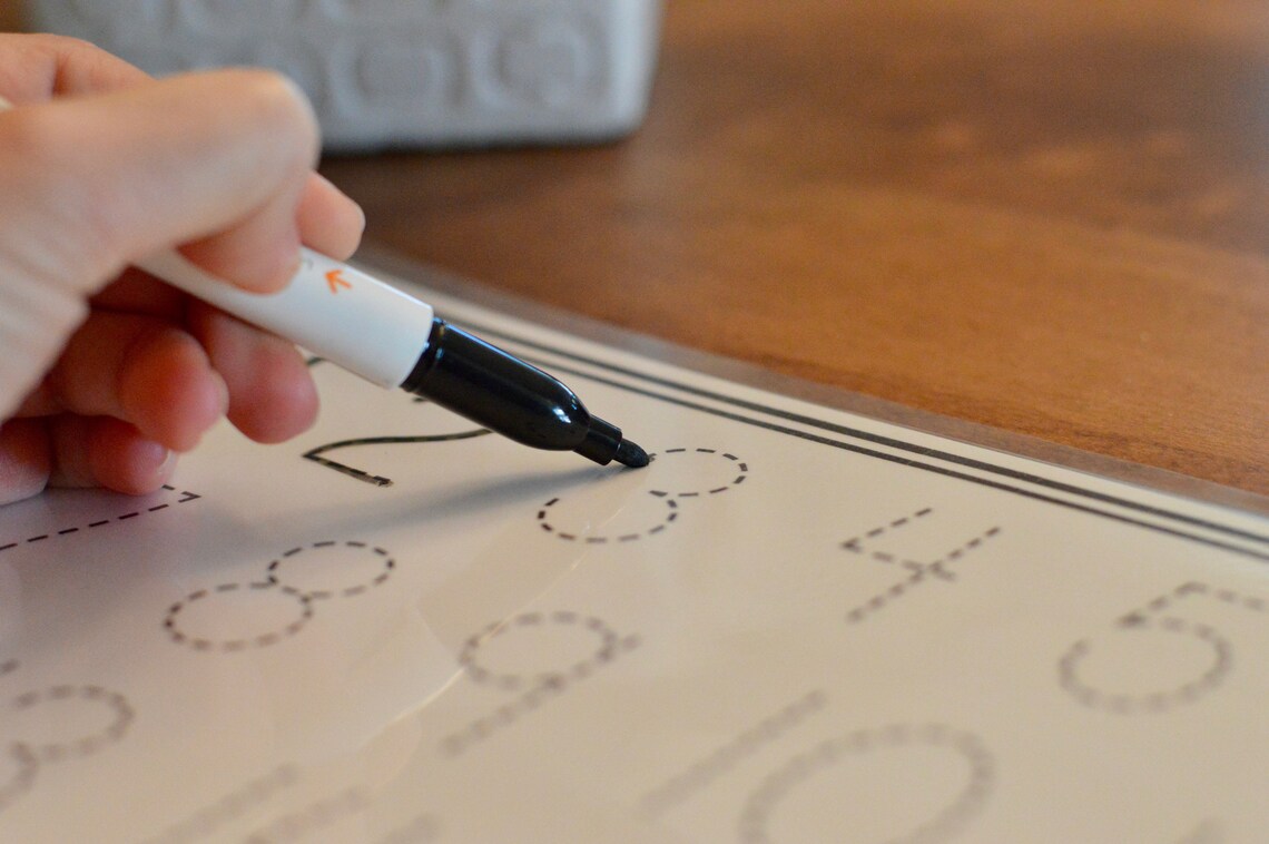 Number Tracing Mat Tracing Numbers Worksheet Learn Your | Etsy