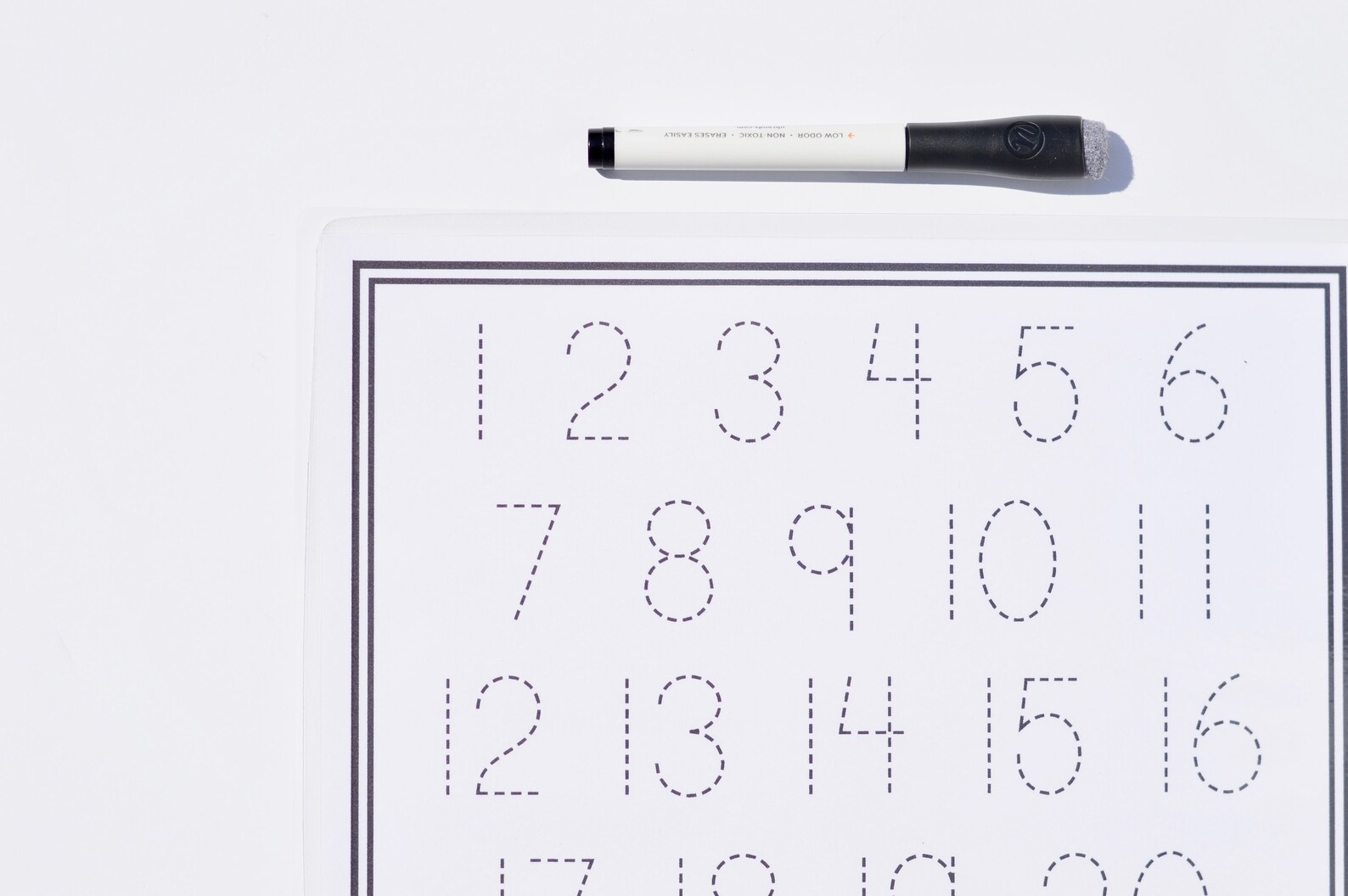 Number Tracing Mat Tracing Numbers Worksheet Learn Your | Etsy