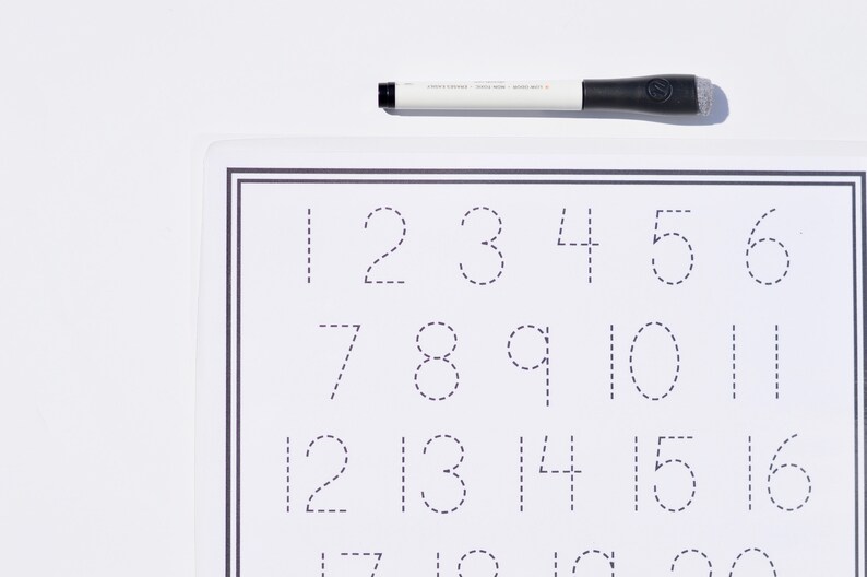 Number Tracing Mat Tracing Numbers Worksheet Learn Your | Etsy