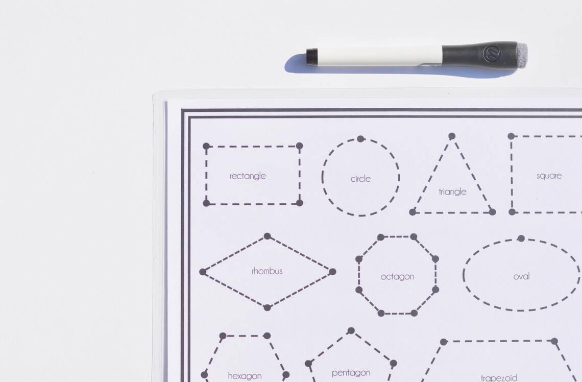 Shapes Tracing Mat | Shapes Tracing Worksheet, Draw Shapes, Learn Your ...