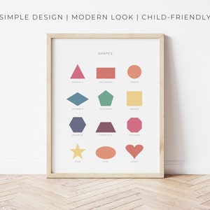 Shapes Print DOWNLOAD | Educational Poster, Basic Shapes, Shapes Poster ...