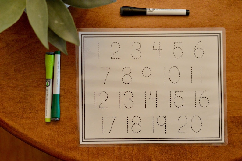 Number Tracing Mat Tracing Numbers Worksheet Learn Your | Etsy