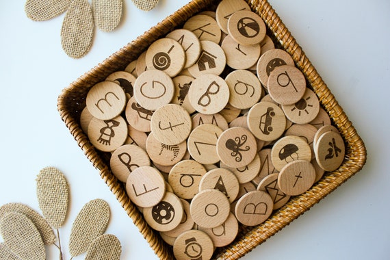 Alphabet Coins BESTSELLER Engraved Alphabet Magnetic - Etsy