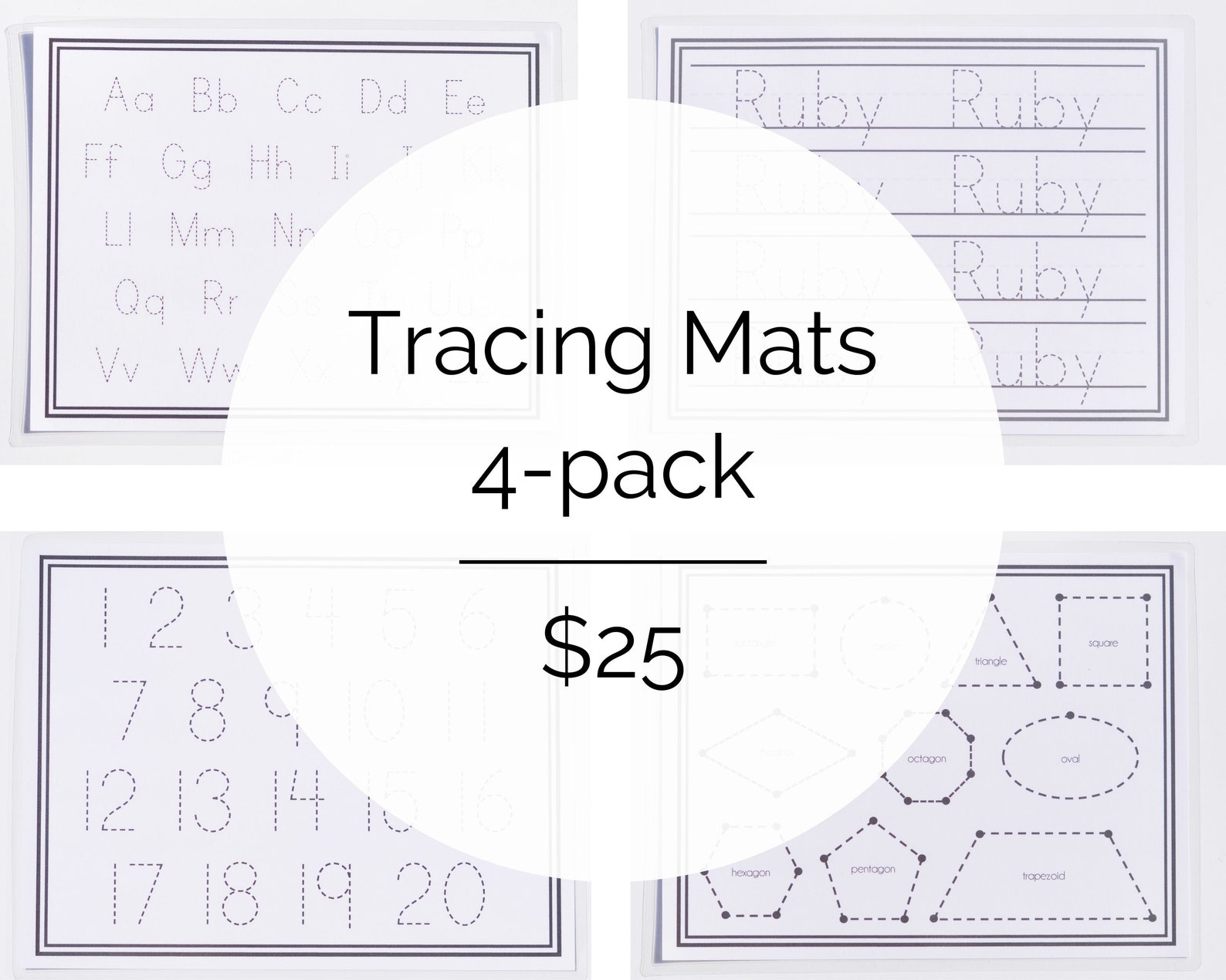 Number Tracing Mat Tracing Numbers Worksheet Learn Your | Etsy