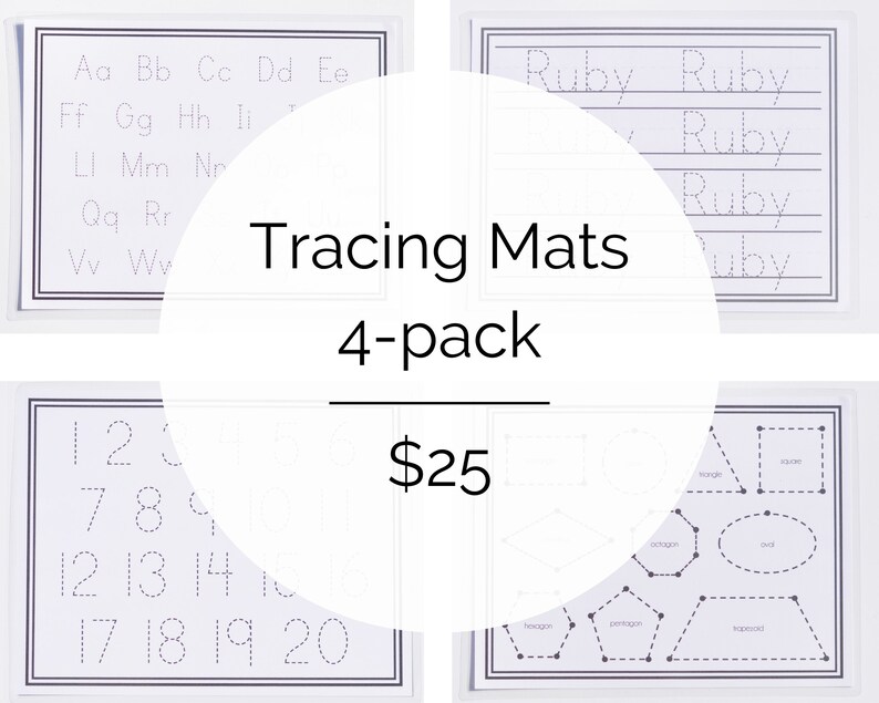 Number Tracing Mat Tracing Numbers Worksheet Learn Your | Etsy