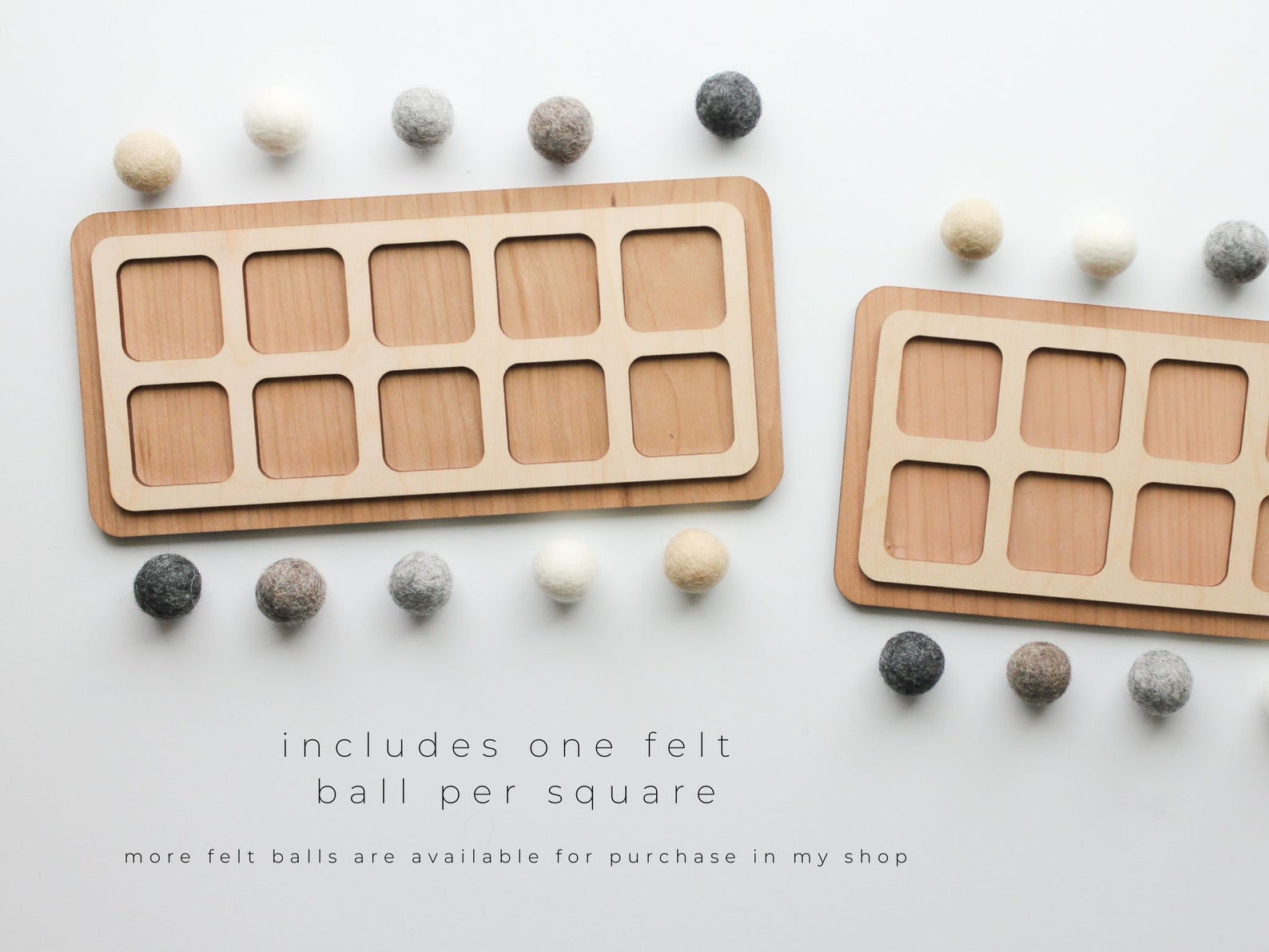Ten Frame With Counters | Wooden Ten Board / Montessori / Learn to ...