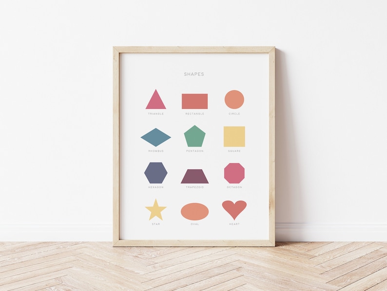 Shapes Print DOWNLOAD | Educational Poster, Basic Shapes, Shapes Poster ...