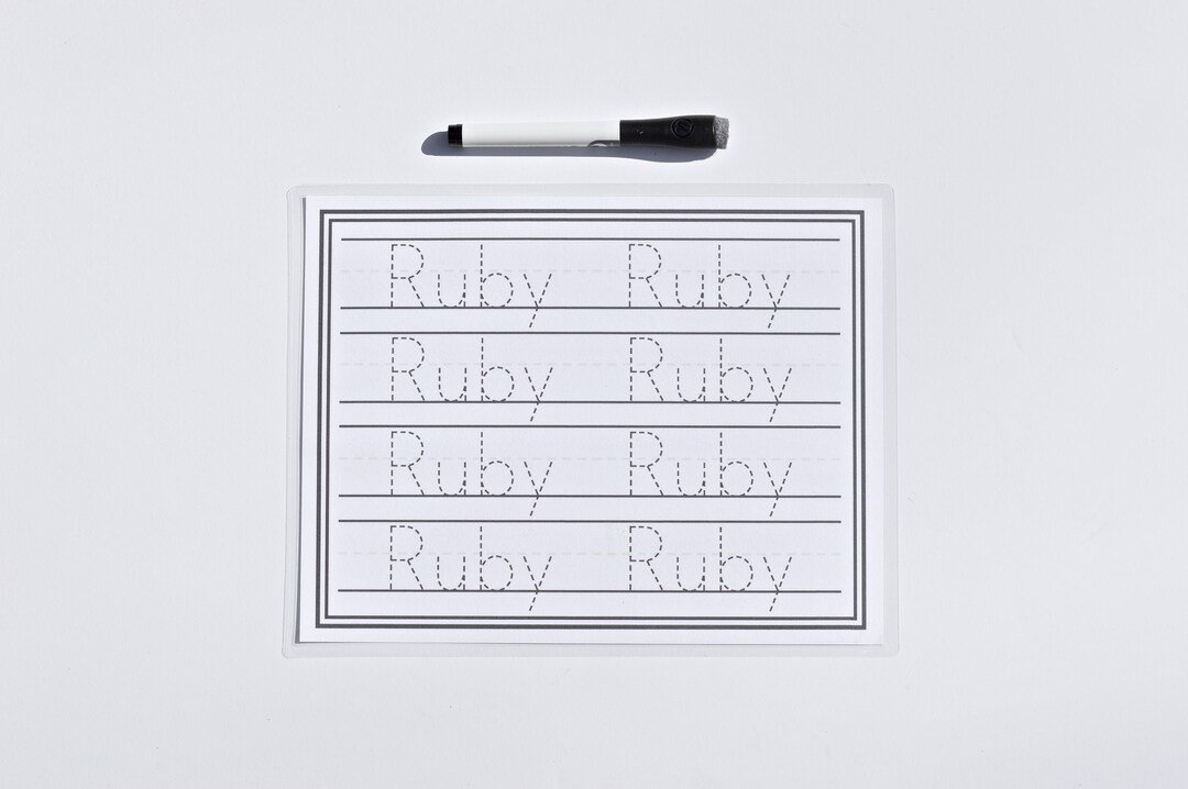 Name Tracing Mat | Customizable Name Practice, Erasable Name Tracing ...