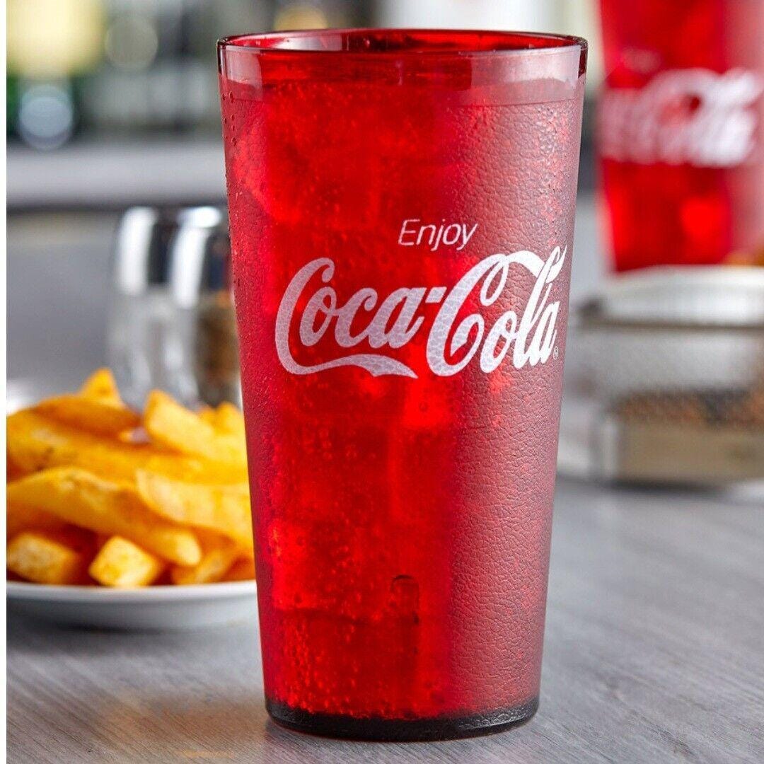 Coca-cola Cups Red Plastic Tumbler Restaurant Grade, G.E.T. 24 Oz, Case ...