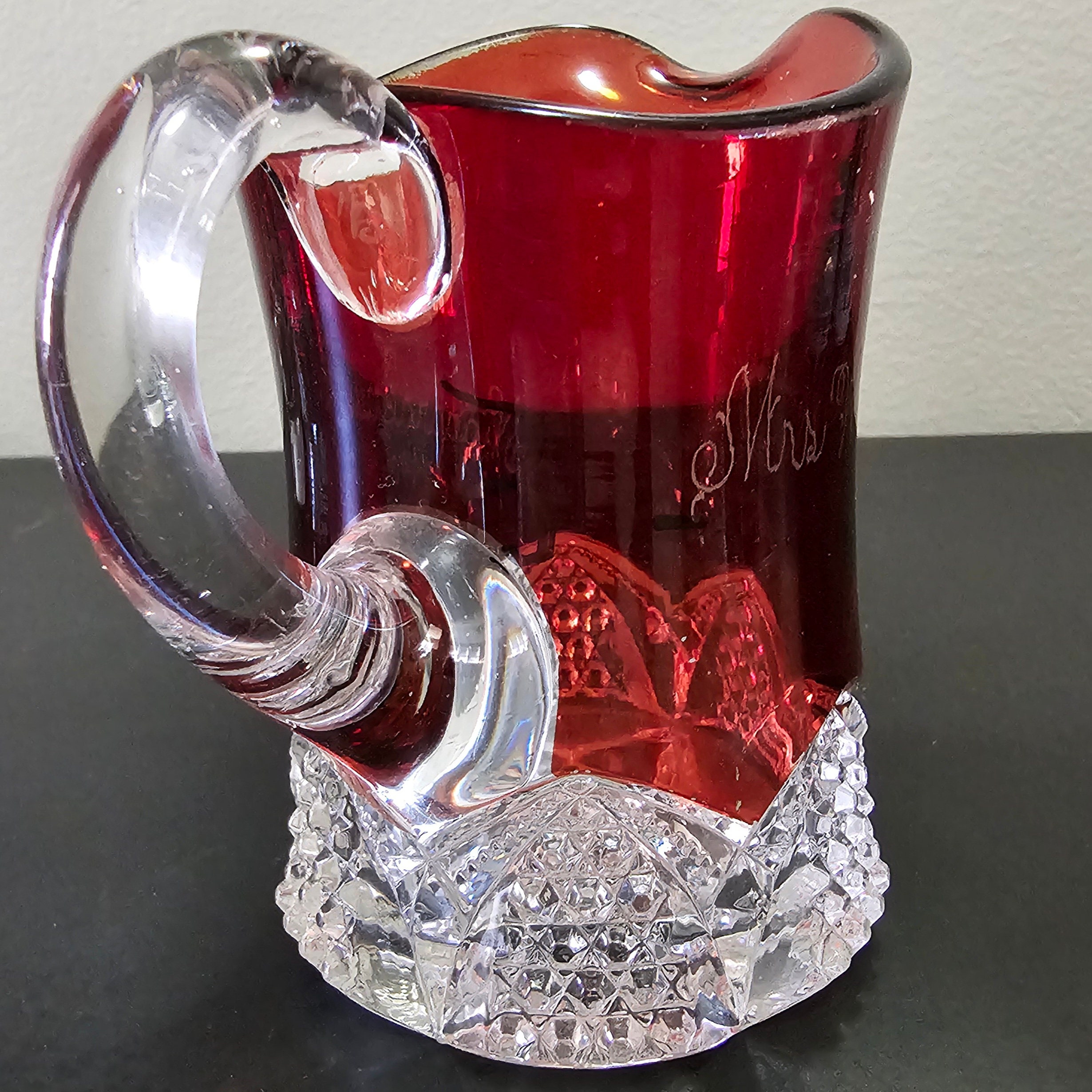 EAPG Antique Ruby Red Flashed, Cut & Pressed Pitcher Glass 1906 ...
