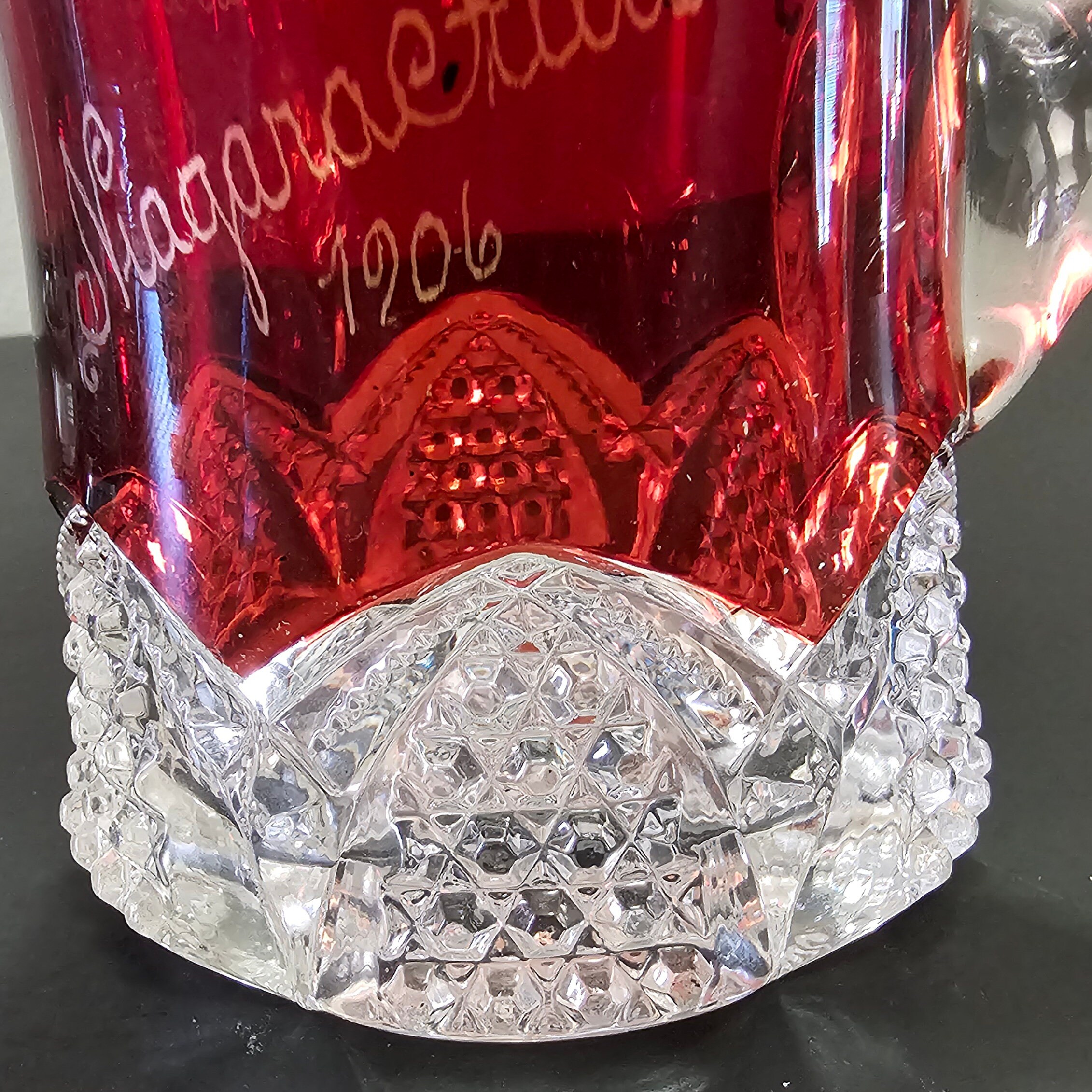 EAPG Antique Ruby Red Flashed, Cut & Pressed Pitcher Glass 1906 ...