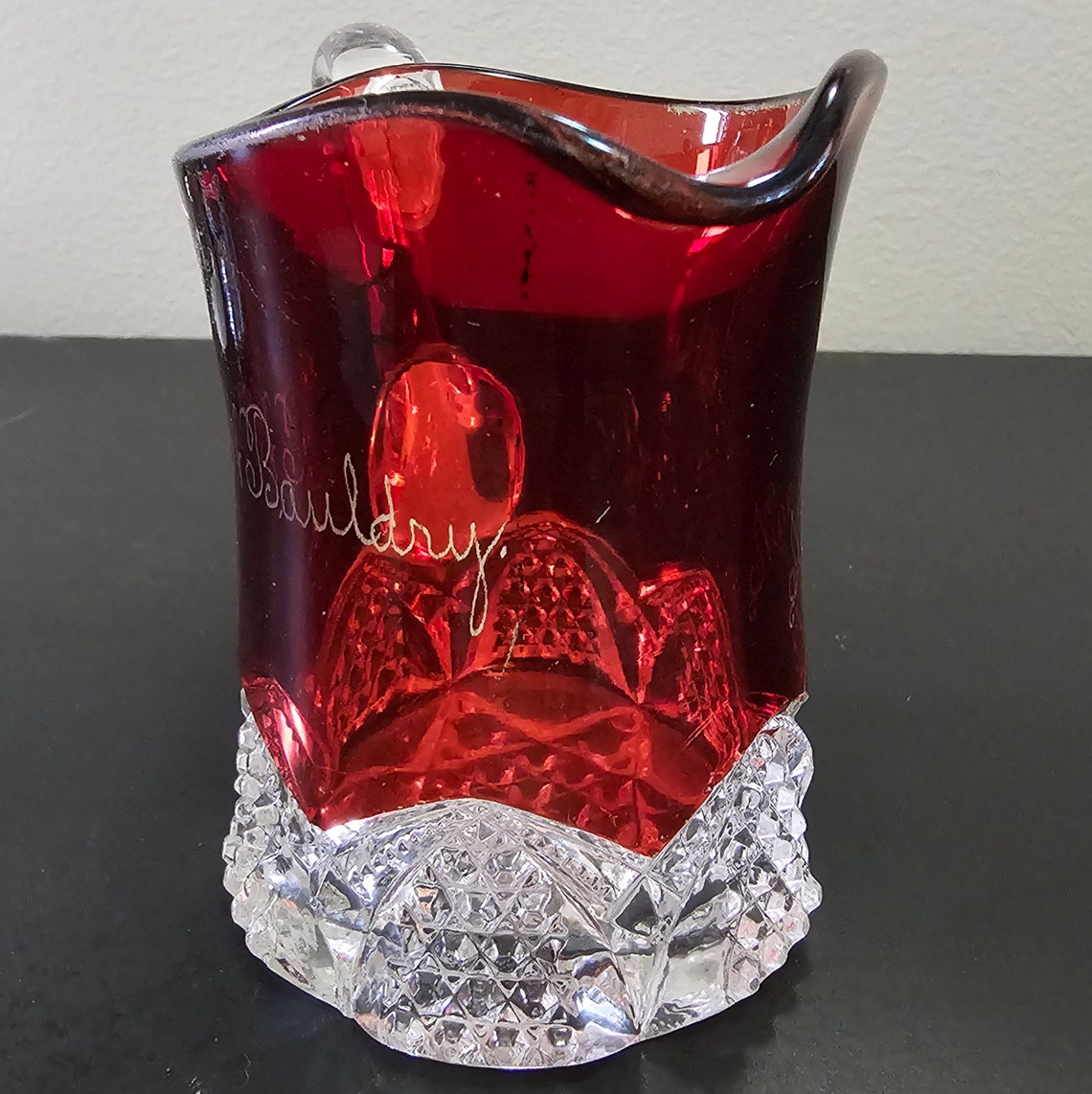 EAPG Antique Ruby Red Flashed, Cut & Pressed Pitcher Glass 1906 ...
