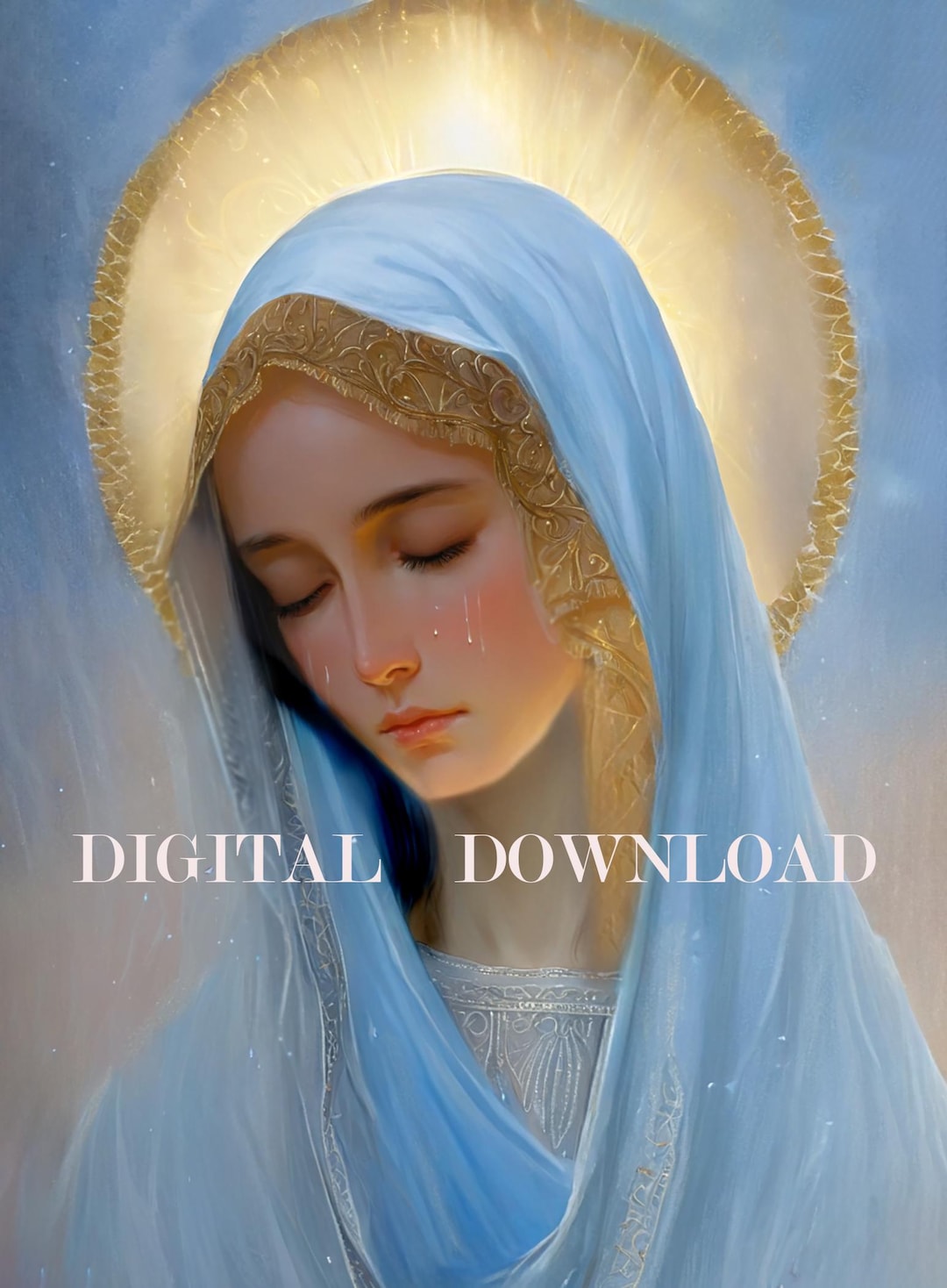 Sorrowful Mother Mary DIGITAL DOWNLOAD - Our Lady Tears Catholic ...