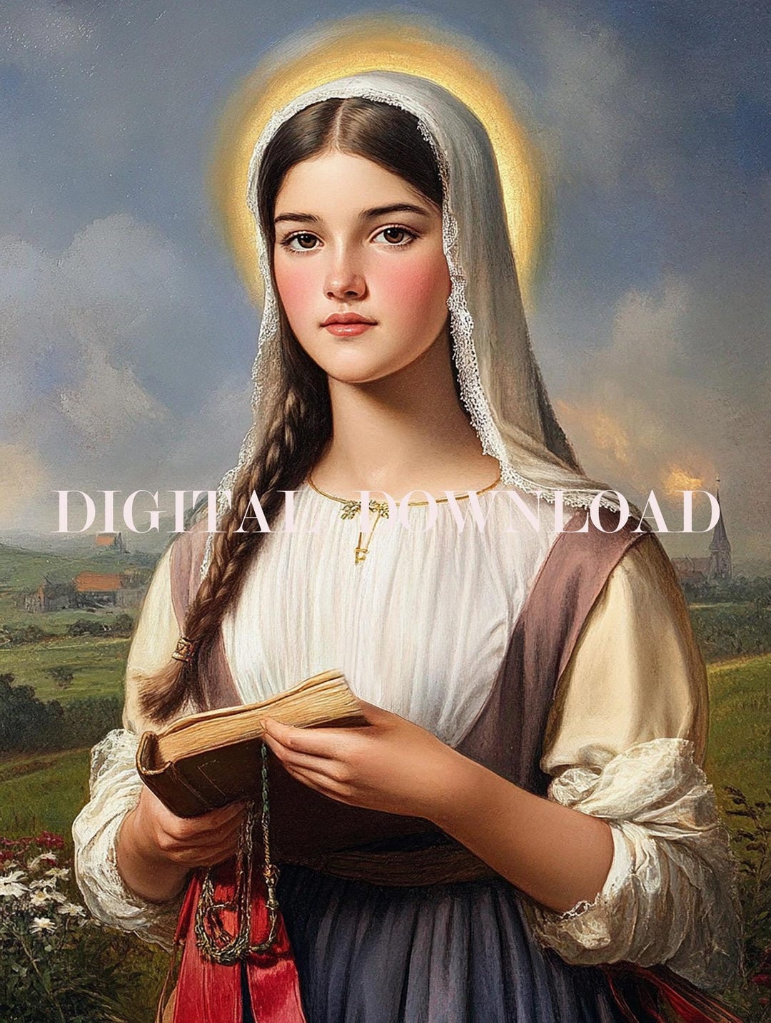 Saint Genevieve Religious Catholic Print Art DIGITAL DOWNLOAD - Etsy