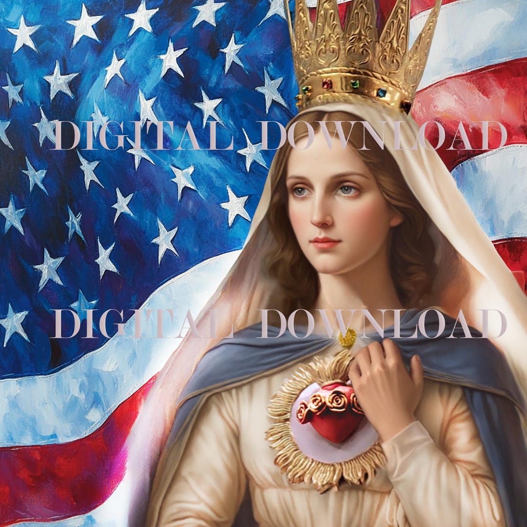Our Lady of America Mother Mary Print Religious Art DIGITAL DOWNLOAD - Etsy