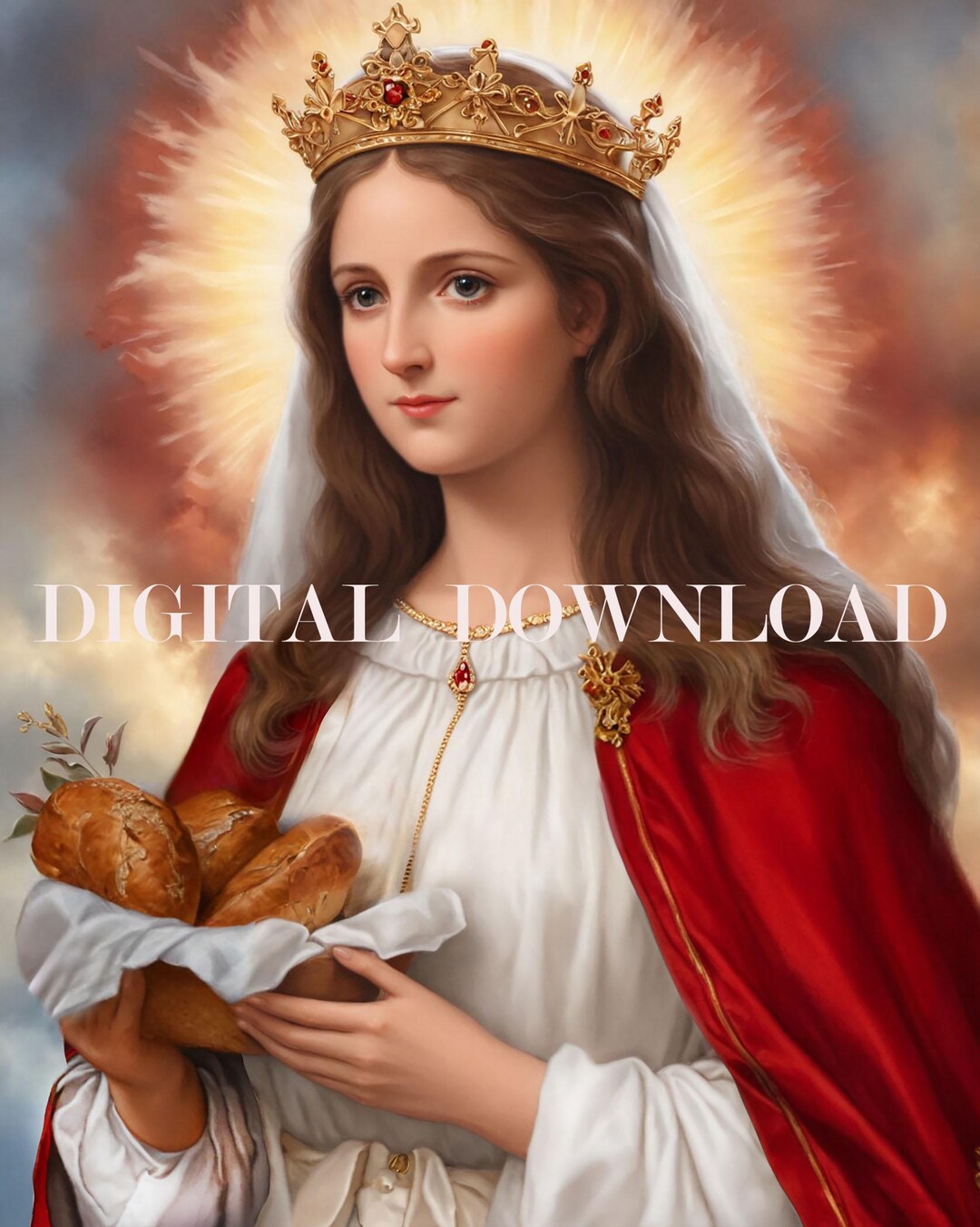 Saint Elizabeth of Hungary Religious Art DIGITAL DOWNLOAD Print - Etsy