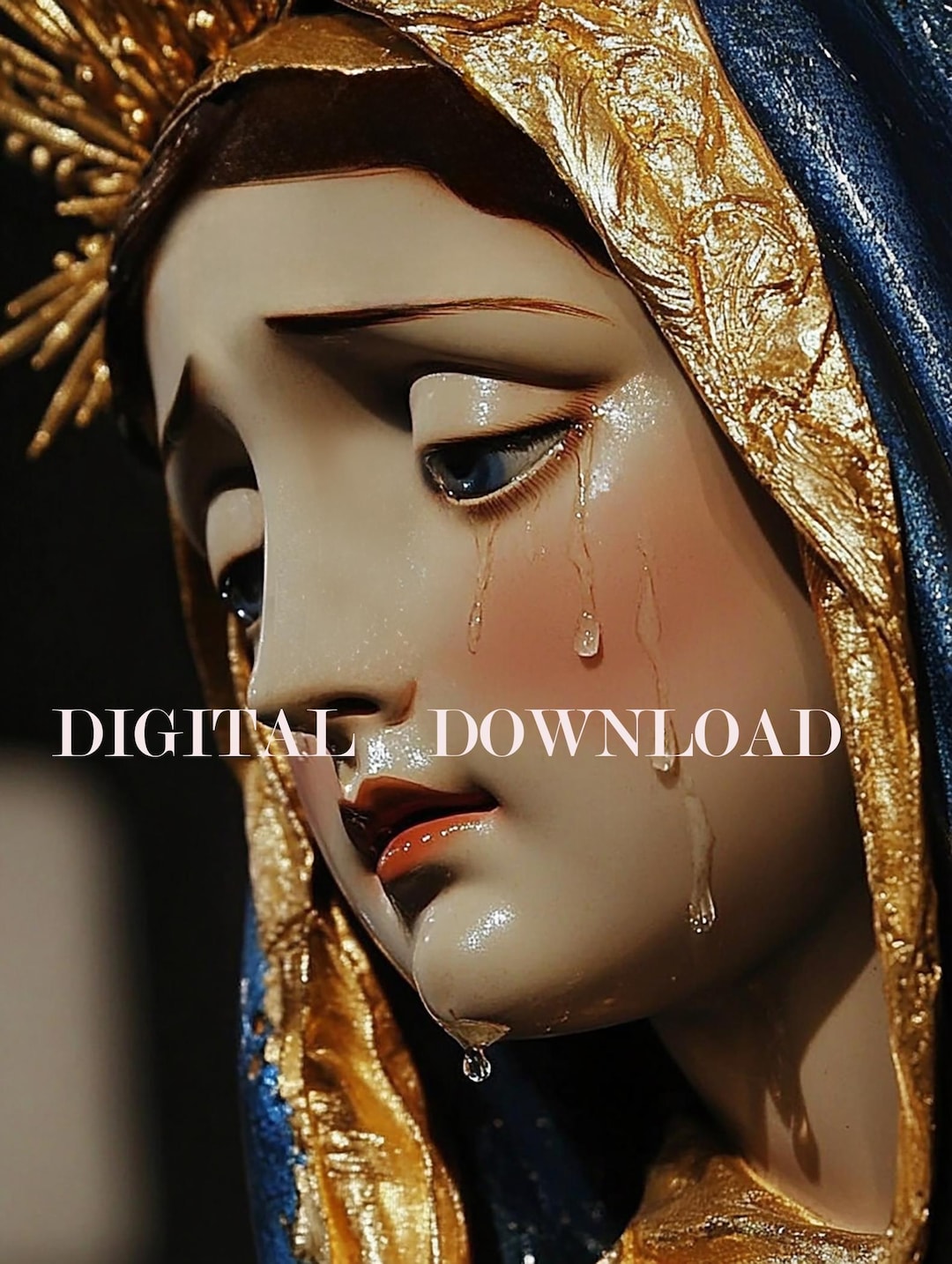Our Lady of Sorrows Sorrowful Mary Tears Digital Art Printable ...