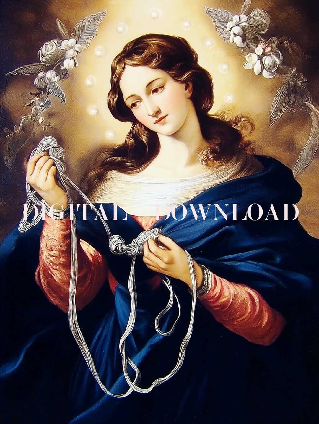 Mary Untier of Knots Religious Art DIGITAL DOWNLOAD Catholic Print - Etsy