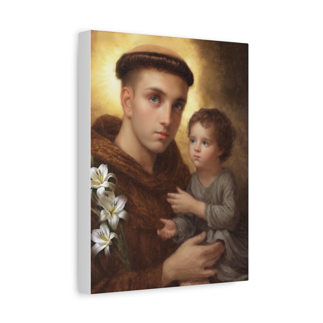 St Anthony With Jesus Canvas Print, Catholic Decor Wall, Gift Religious ...