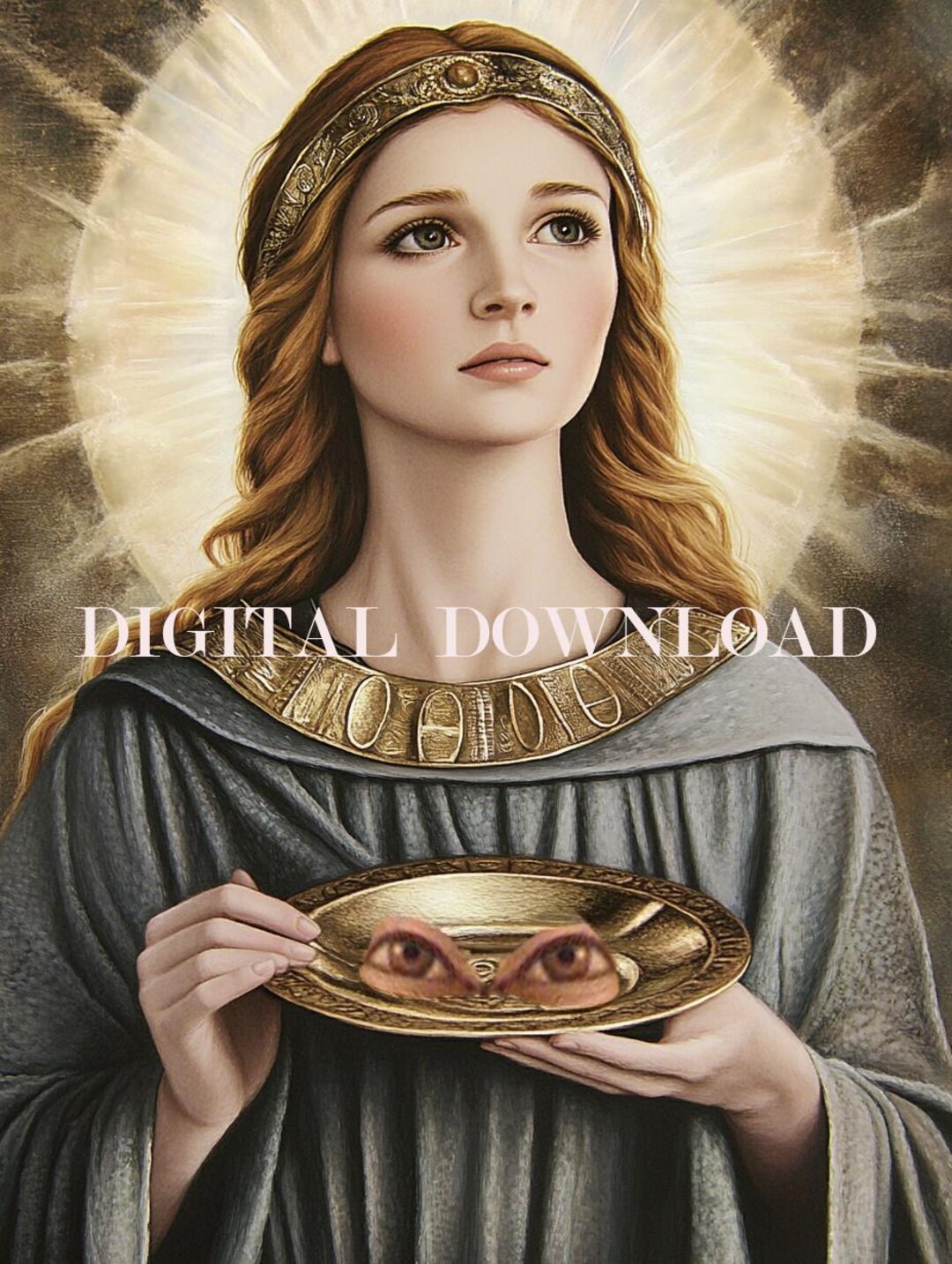 Saint Lucy Religious Art DIGITAL DOWNLOAD Custom Print - Etsy