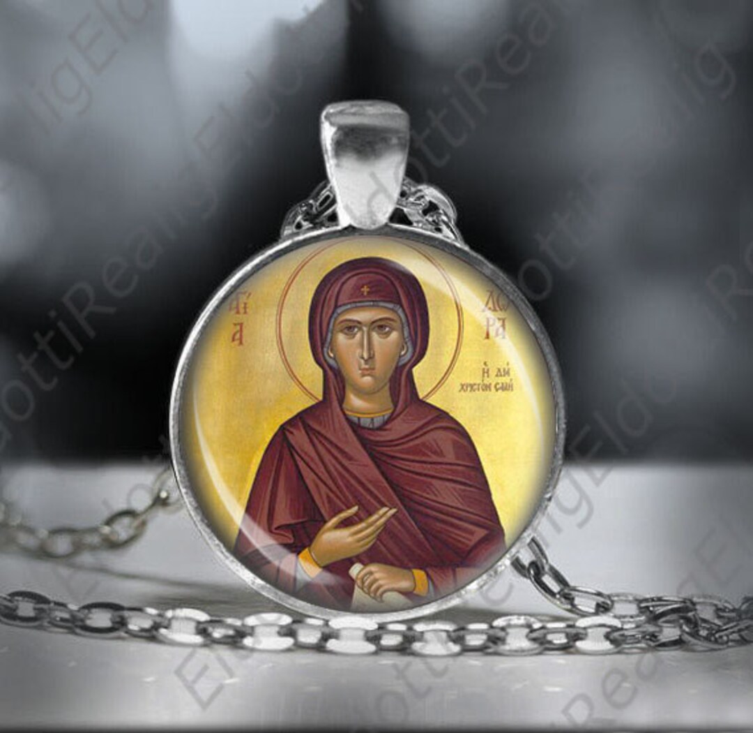 St. Isidora the Fool Pewter Medal Necklace: Catholic Christian Jewelry ...