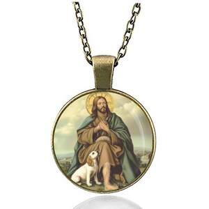 St. Roch Rocco Catholic Necklace Christian Medal Pendant - Etsy