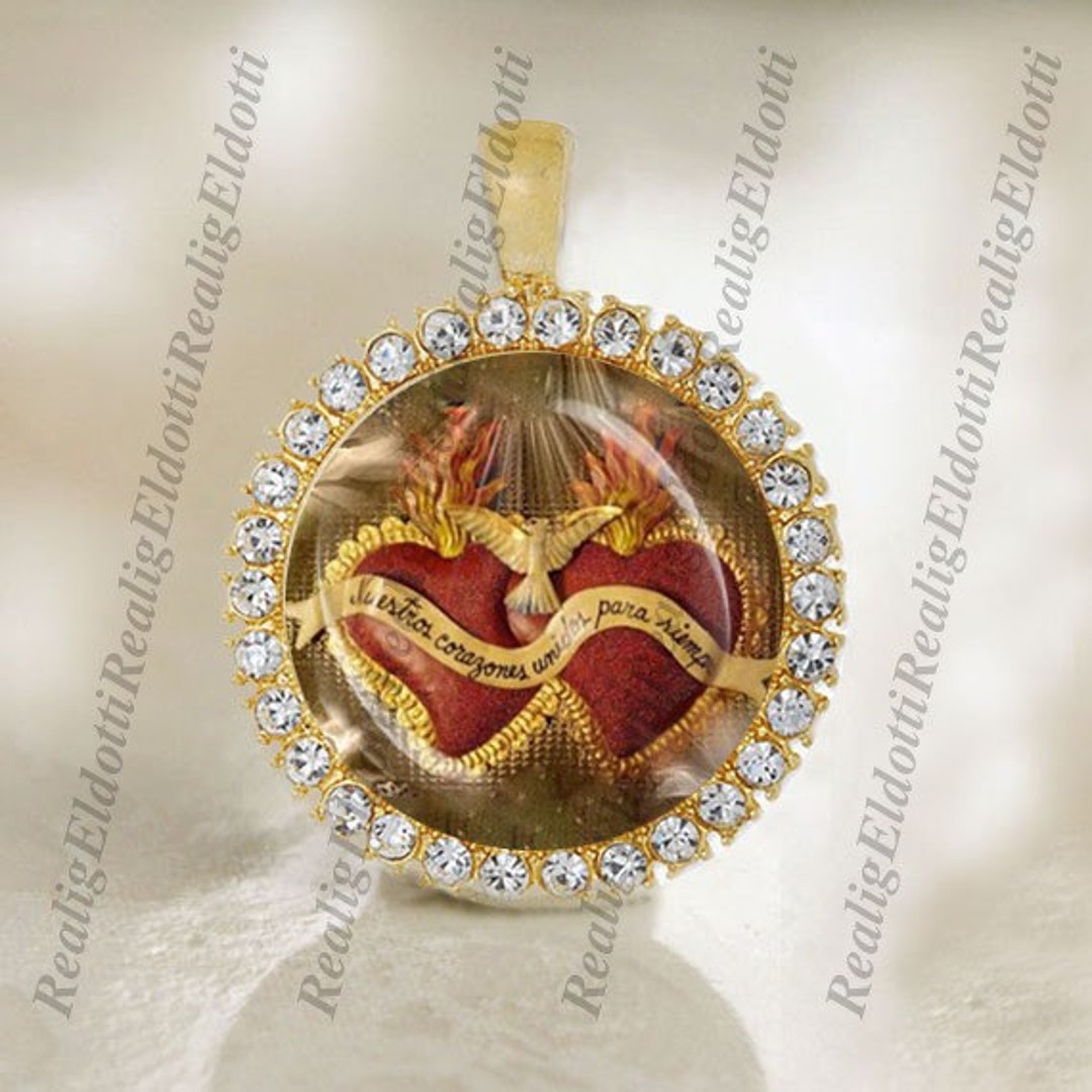 Jesus Christ Sacred Heart Religious Christian Catholic Gold Tone Medal ...