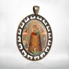 Saint Begga Catholic Pendant. Sterling Silver 925 Pendant 20mm. St ...