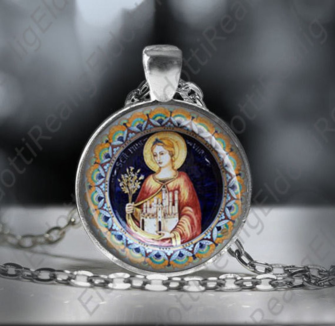 St Seraphina Patron Saint Christian Necklace Jewelry Catholic Medal ...