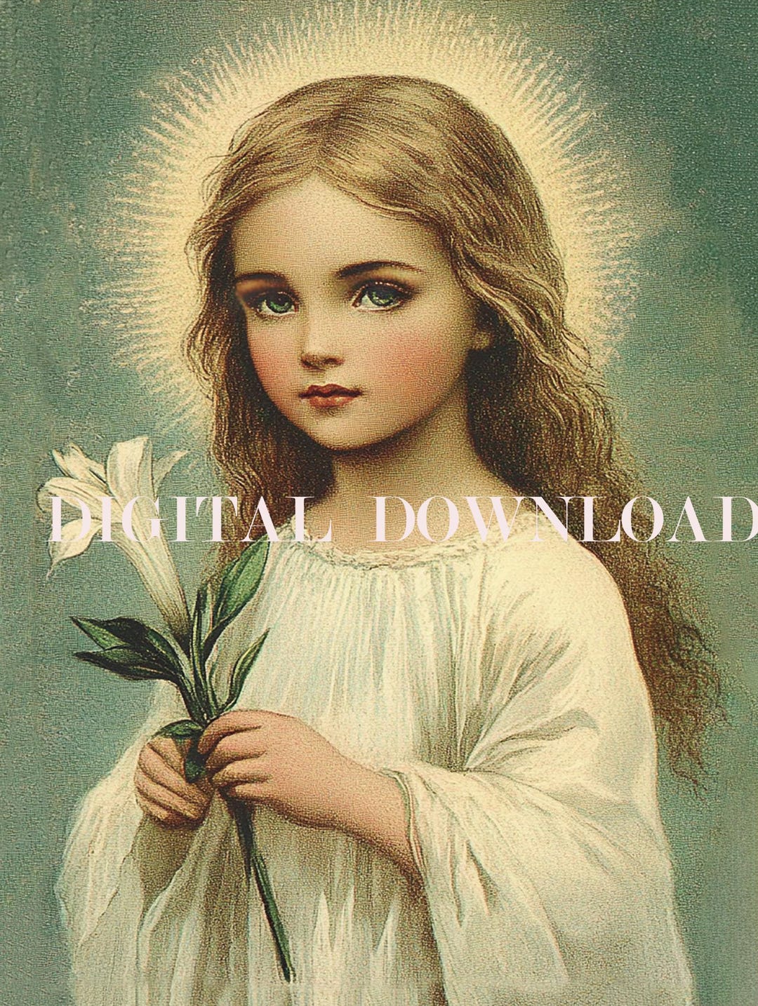 Child Mother Mary Our Lady Little Girl Print Religious Art DIGITAL ...