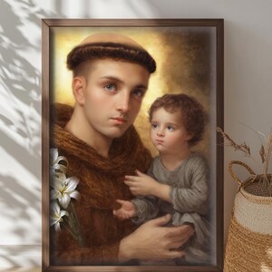 Saint Anthony With Baby Jesus Religious Art DIGITAL DOWNLOAD Custom ...