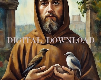 St. Francis of Assisi Wall Art Printable, Digital Download Christian ...