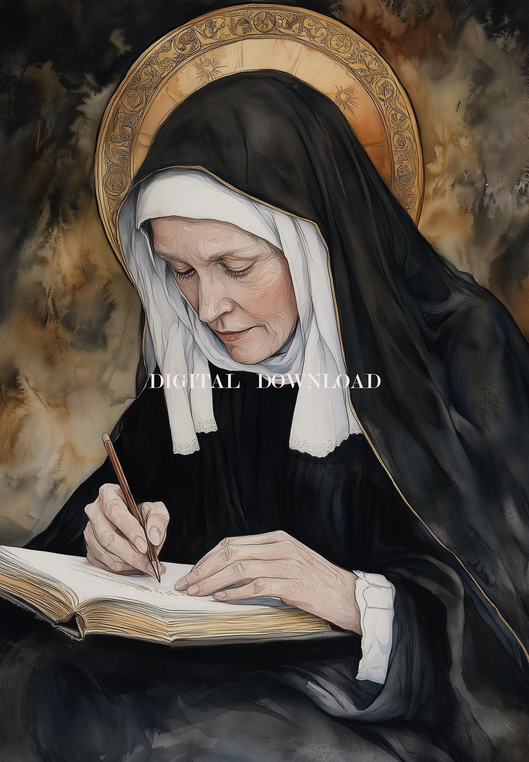 St Hildegard Von Bingen Catholic Print Art DIGITAL DOWNLOAD - Etsy