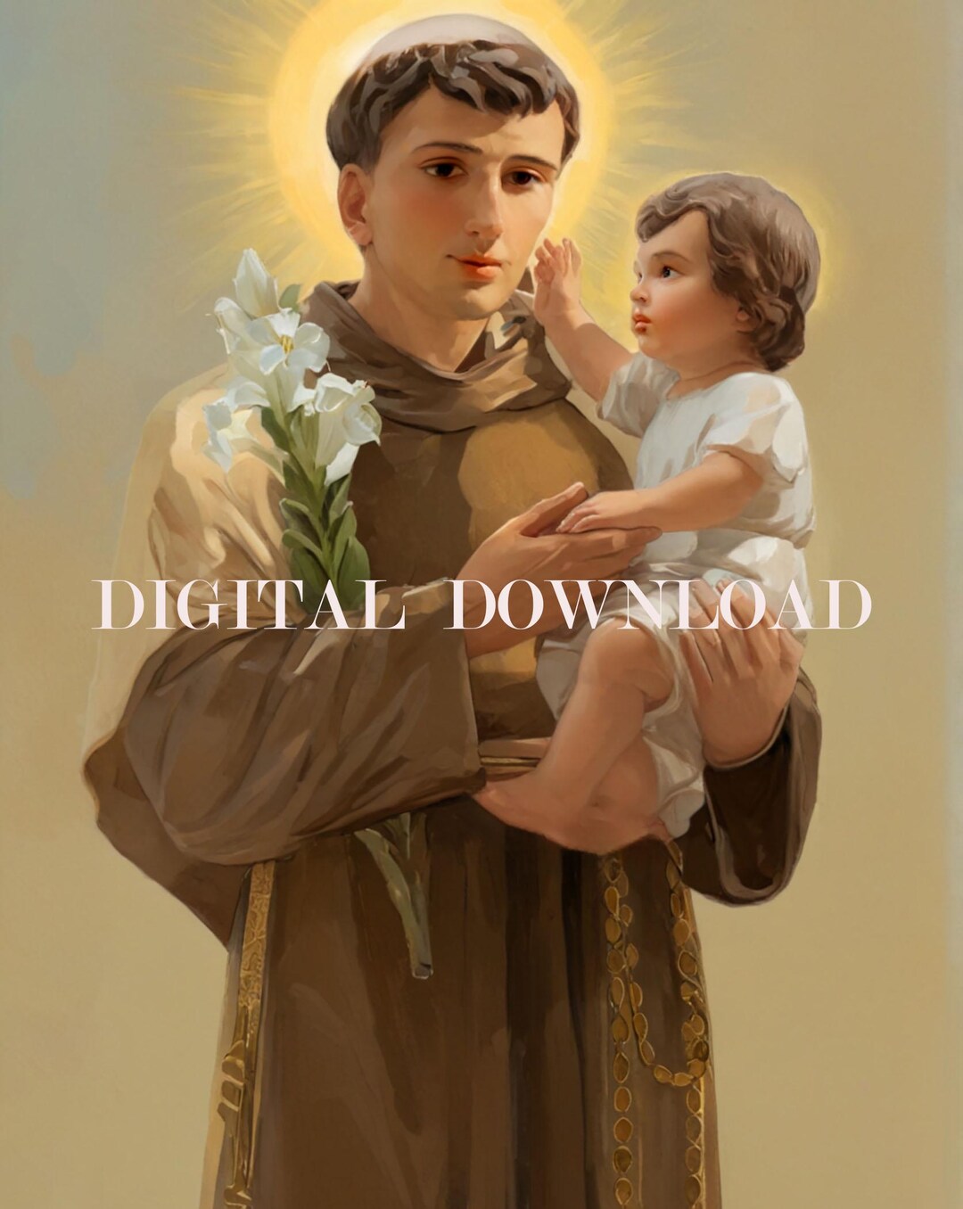 St Anthony DIGITAL DOWNLOAD Religious Art Print Christian - Etsy