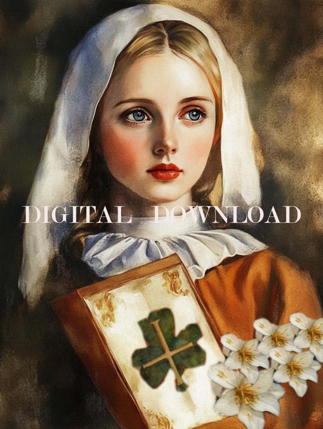 St Dymphna Catholic Art DIGITAL DOWNLOAD - Etsy
