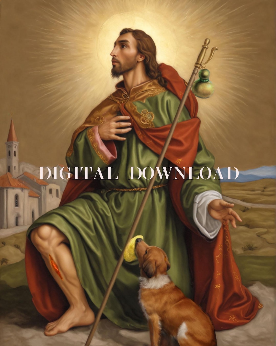 Saint Roch Rocco Print Religious Art DIGITAL DOWNLOAD - Etsy