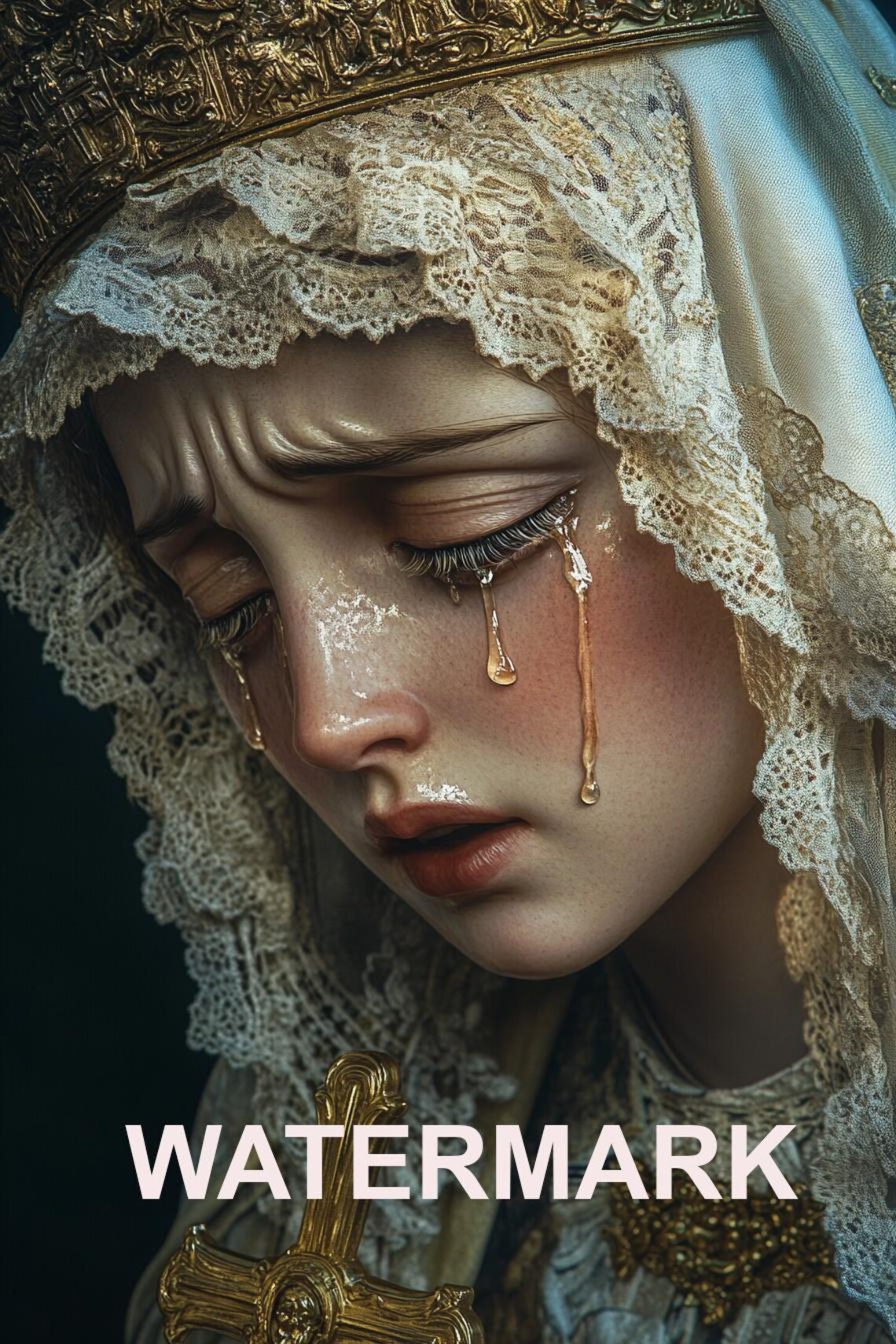 Holy Mary With Tears Our Lady Sorrow Religious Art DIGITAL DOWNLOAD - Etsy