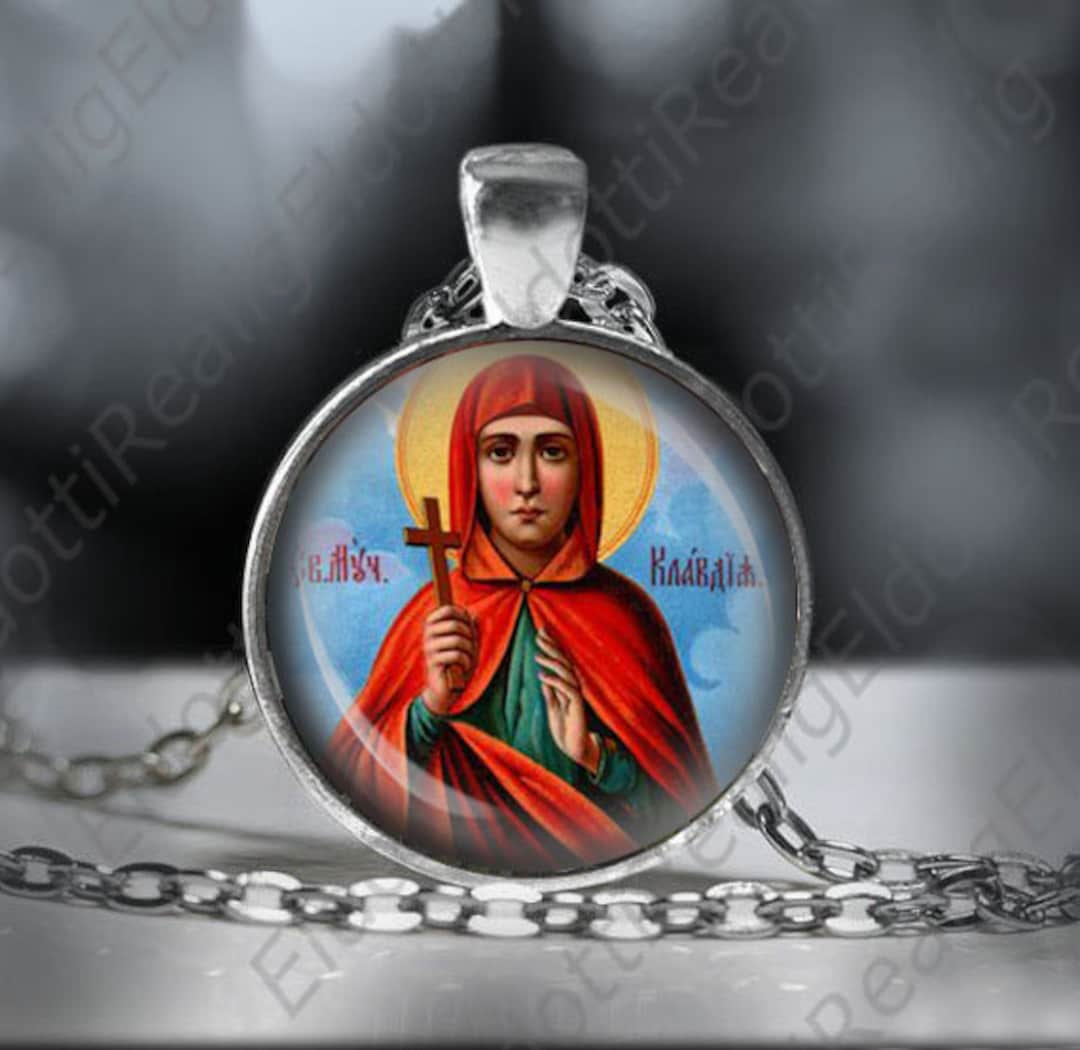 St Claudia Catholic Necklace Saint Patron Pendant Medal. Religious ...