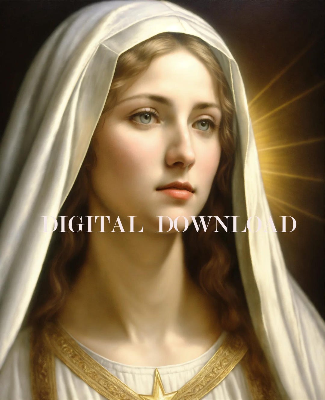 Virgin Mary Art Print, Religious Wall Decor (digital Download) - Etsy