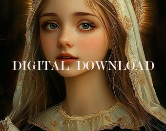 Saint Hildegard of Bingen Printable Wall Art, Catholic Poster Print ...