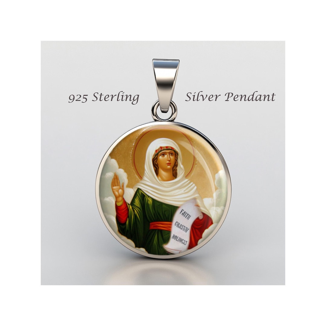 Saint Susanna Religious Devotional Sterling Silver 925 Christian Medal ...