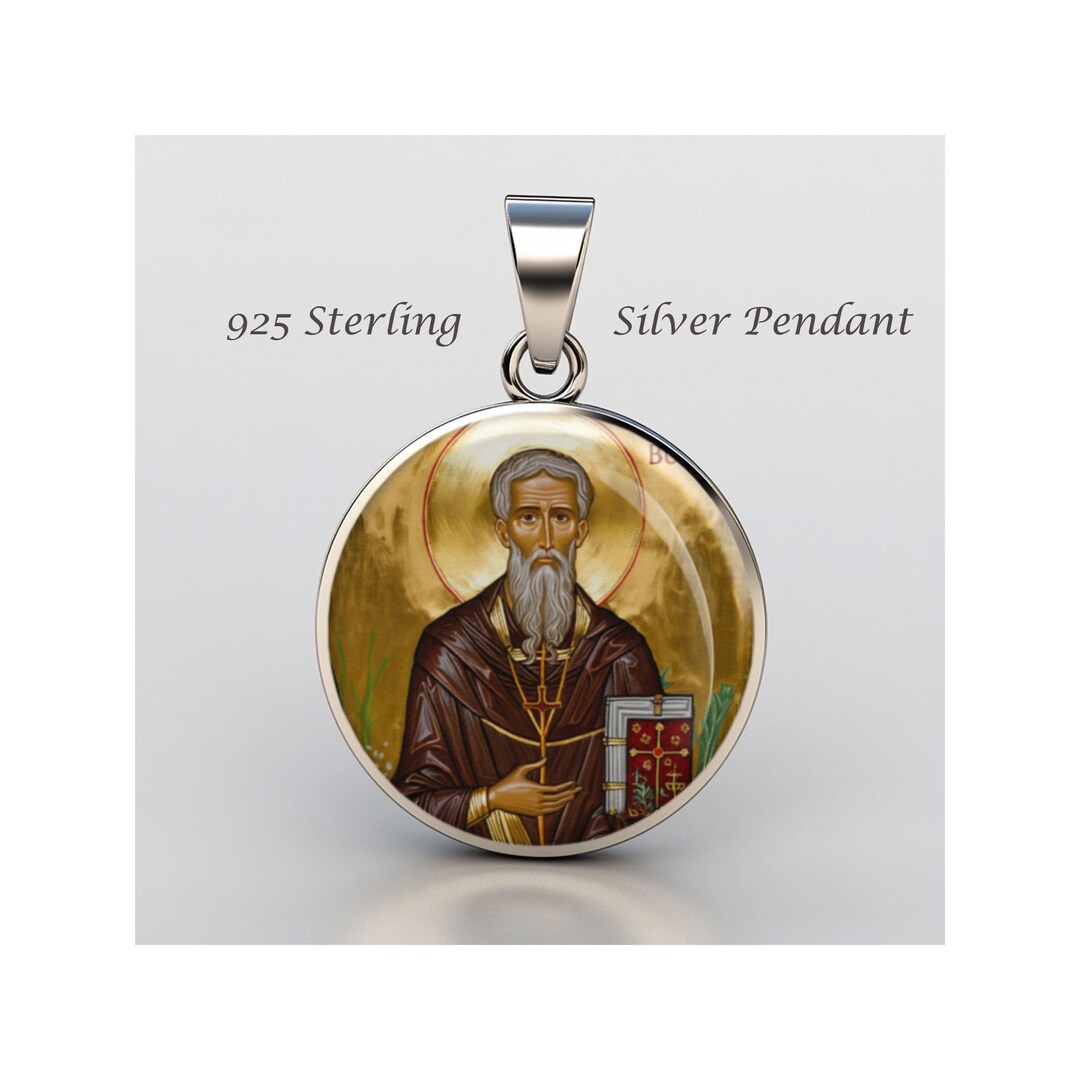 Saint Cuthbert Religious Devotional Sterling Silver 925 Christian Medal ...