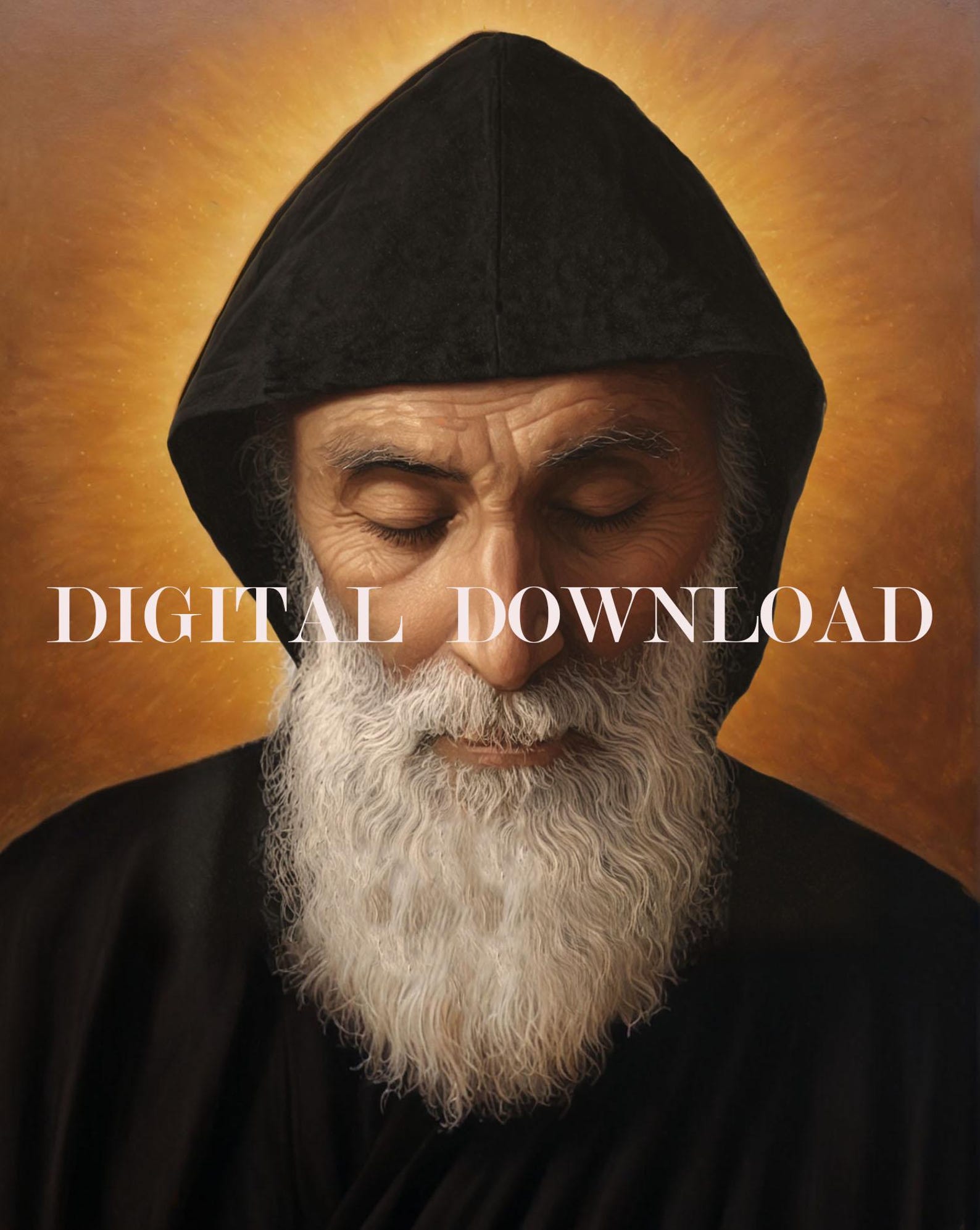 St. Charbel Makhlouf Digital Art Print – Catholic Wall Decor – Instant ...