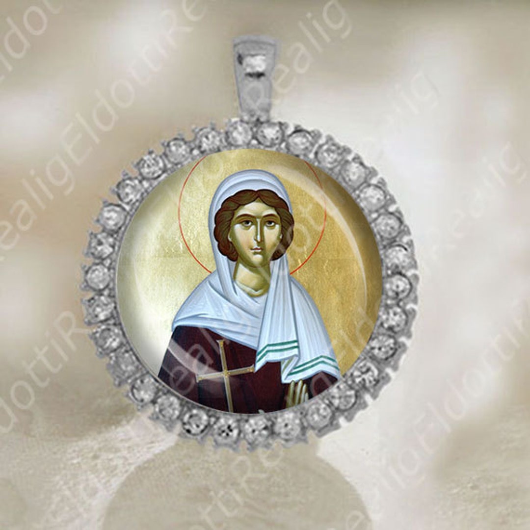 St Kalliope Calliope the Martyr Medal Orthodox Saint Silver Tone ...