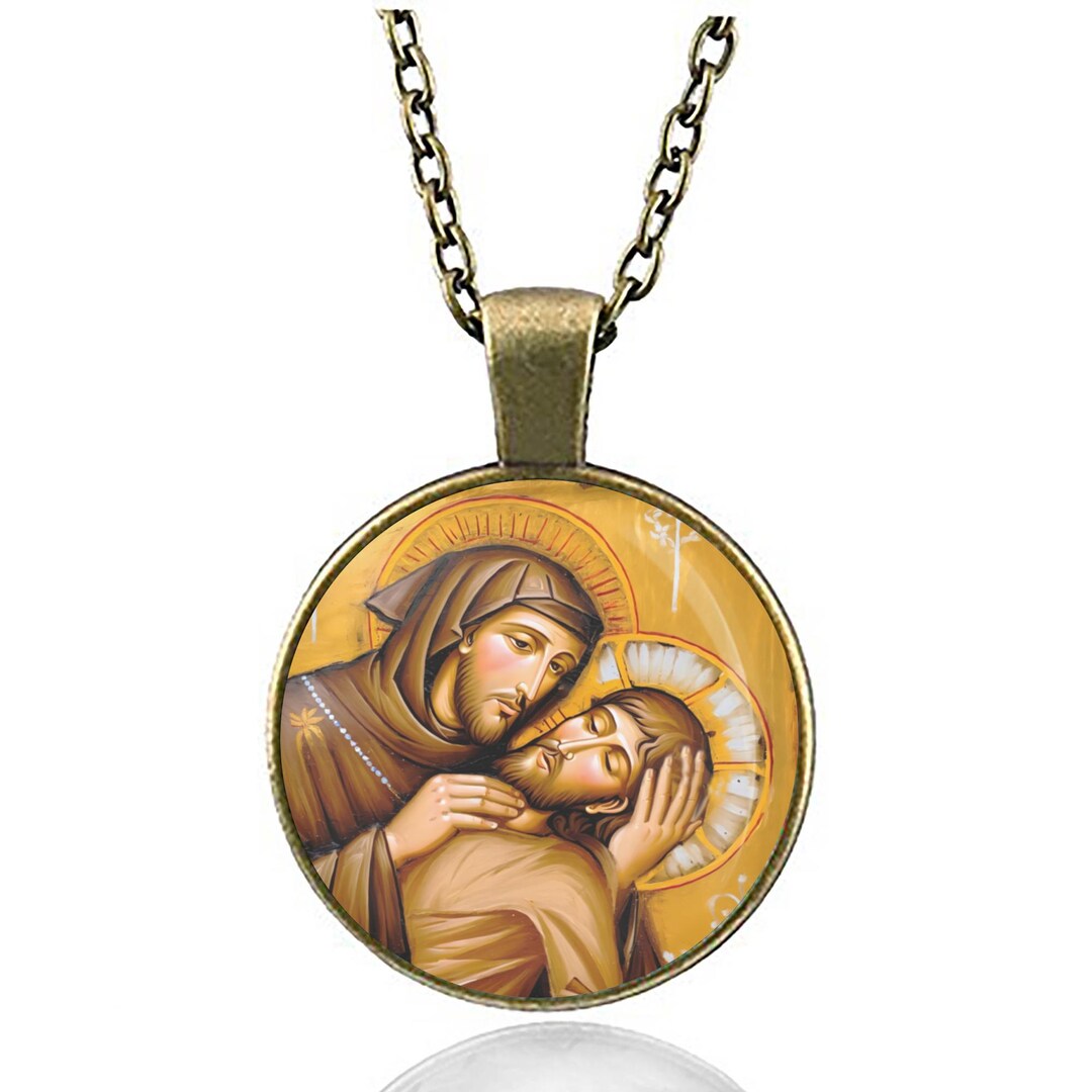 St. Francis of Assisi W Jesus Christ Catholic Medal Pendant Necklace - Etsy