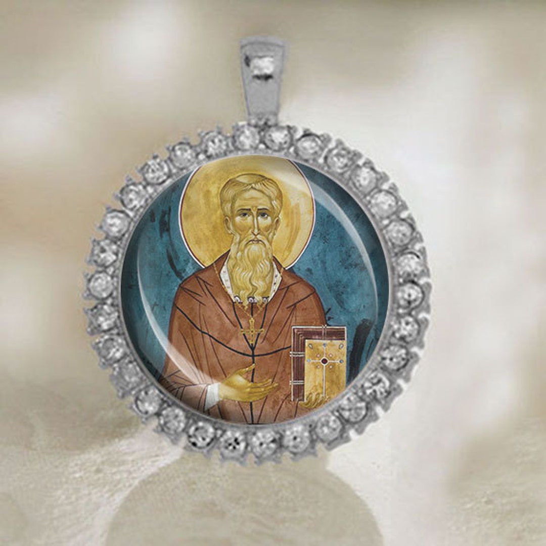 St Cuthbert Medal Catholic Patron Religious Silver Pendant Handmade NEW ...